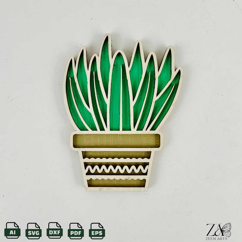 Cactus Succulents Fridge Magnets Laser Cut Files (SVG, DXF, PDF) - Etsy