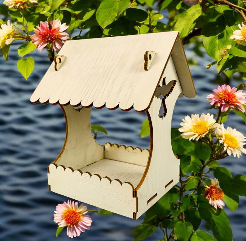 Bird Feeder House Laser Cut Files: 5 Wooden Birdhouse Templates ...