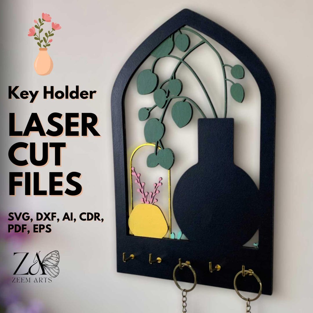 Boho Arch Key Holder Laser Cut Files: SVG, CNC, Glowforge (digital ...