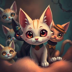 100 Anime Cat Designs | Digital PNG Files | 2K Resolution 2024x2024 - Etsy