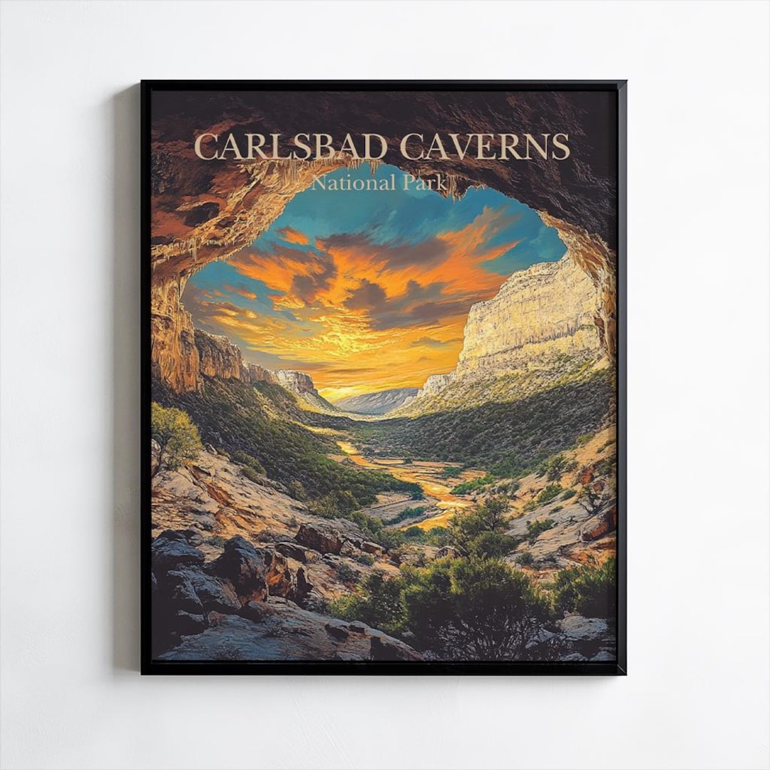Carlsbad Caverns National Park Poster, Print, Wall Art, New Mexico ...