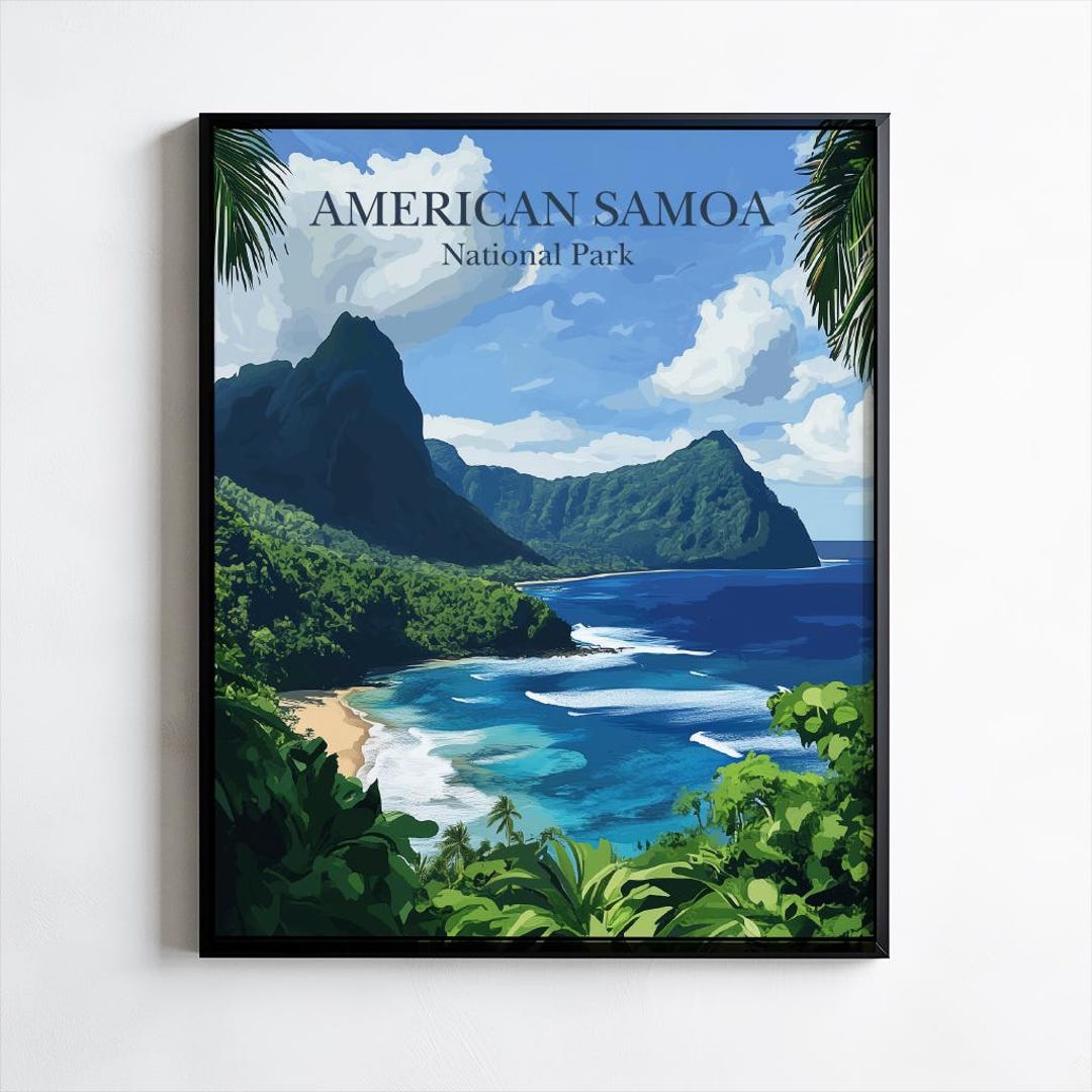 American Samoa Poster, Print, Wall Art, Wall Decor, Nature Inspired ...