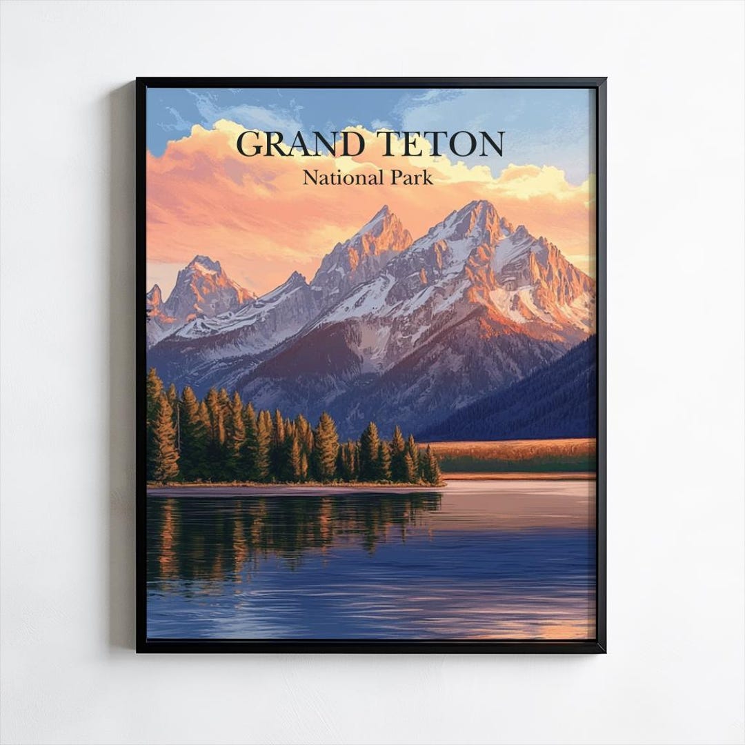 Grand Teton National Park Poster, Print, Wall Art, Wyoming Print ...