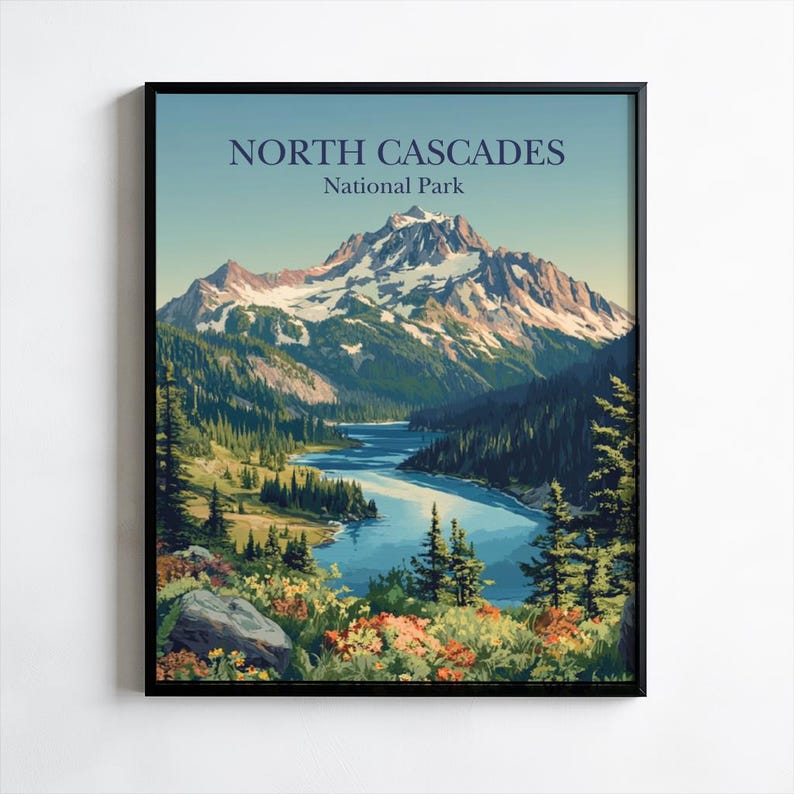 North Cascades National Park Poster, Print, Wall Art, Washington Print ...