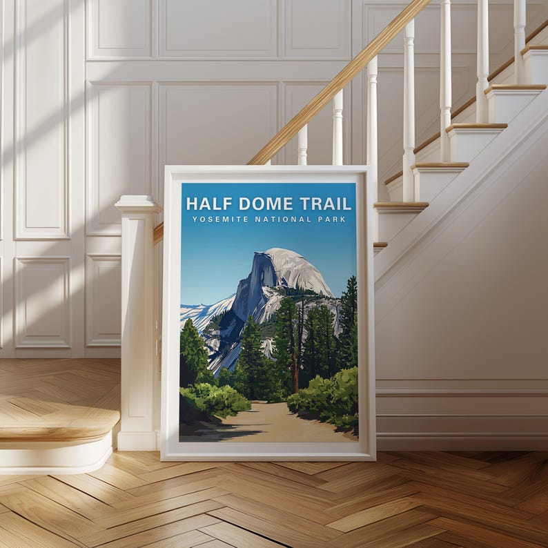 Half Dome Poster, Yosemite National Park Poster, Yosemite Travel Poster ...