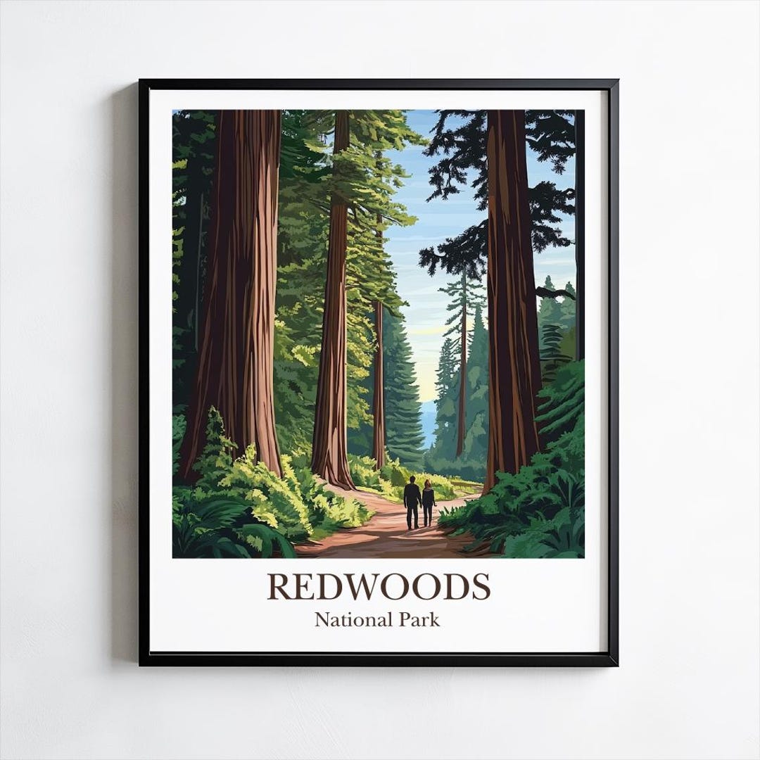 Redwoods National Park Poster, Print, Wall Art, California Poster ...
