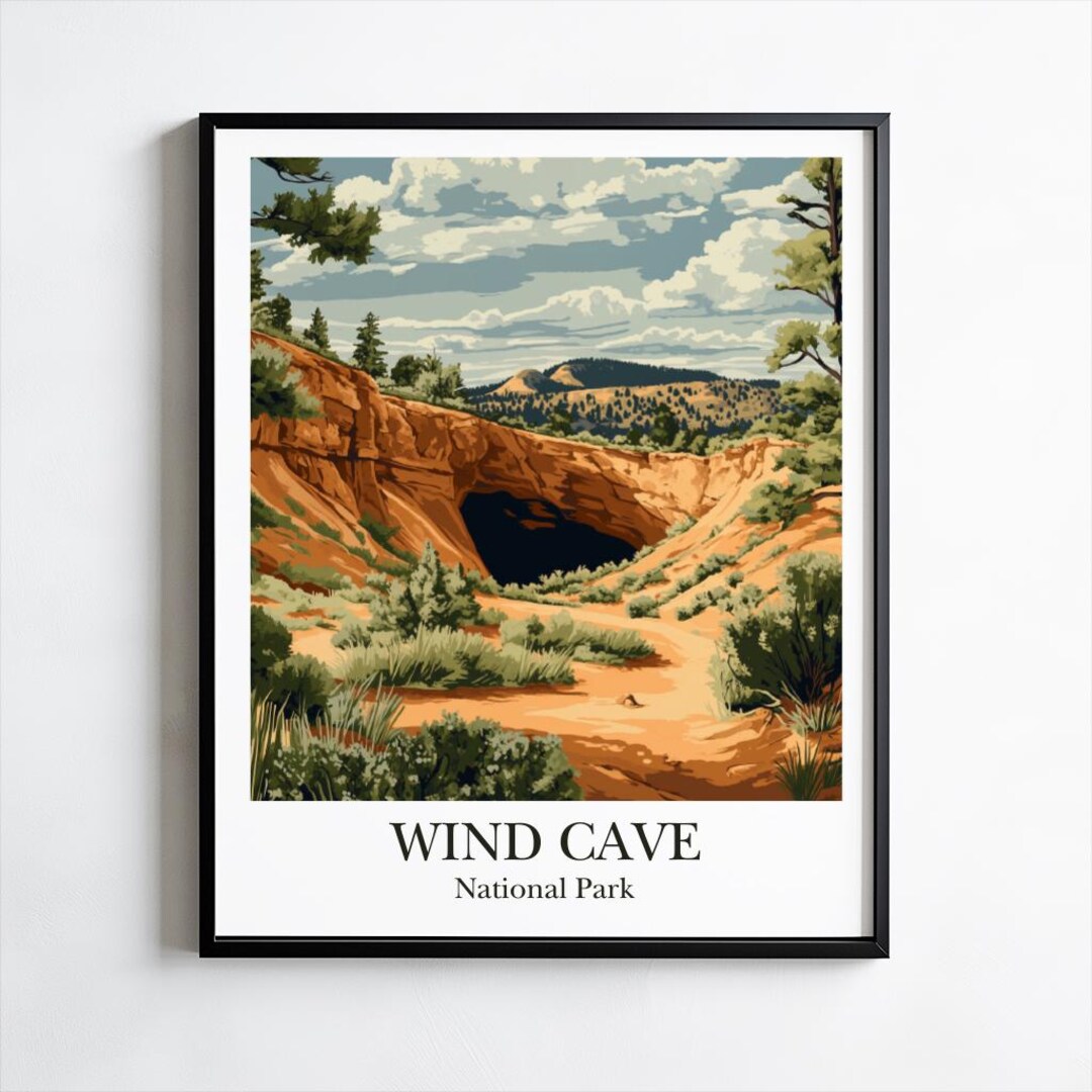 Wind Cave National Park Poster, Print, Wall Art, South Dakota Prints ...