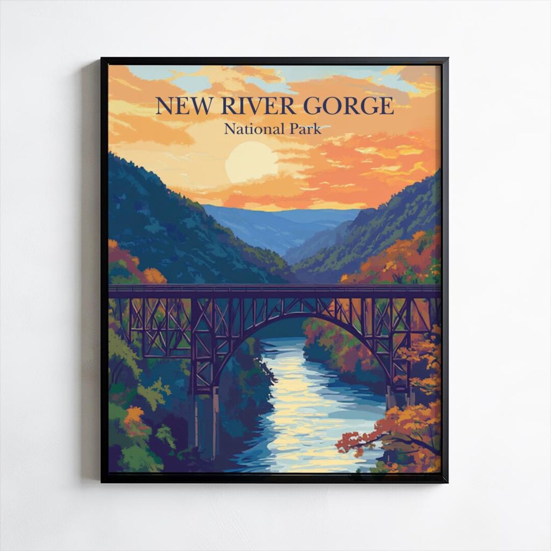 New River Gorge National Park Poster, Print, Wall Art, West Virginia ...