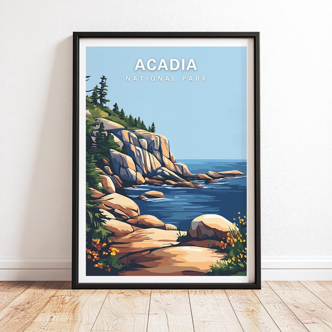 Acadia National Park Poster Acadia Travel Poster Acadia Wall Art Acadia ...