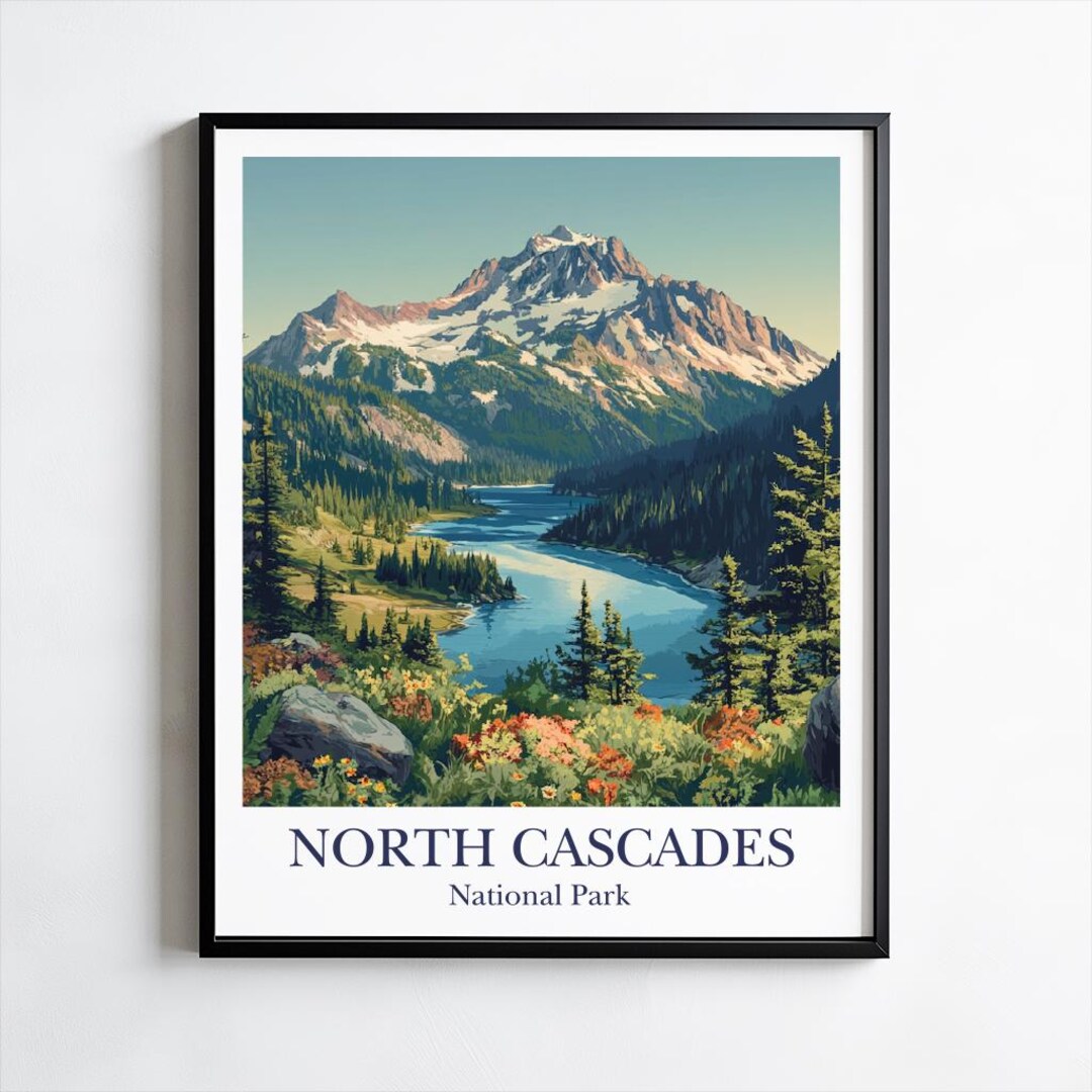 North Cascades National Park Poster, Print, Wall Art, Washington Poster ...