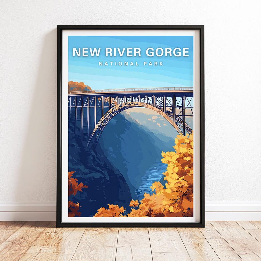 New River Gorge National Park Poster, New River Gorge Bridge Print ...
