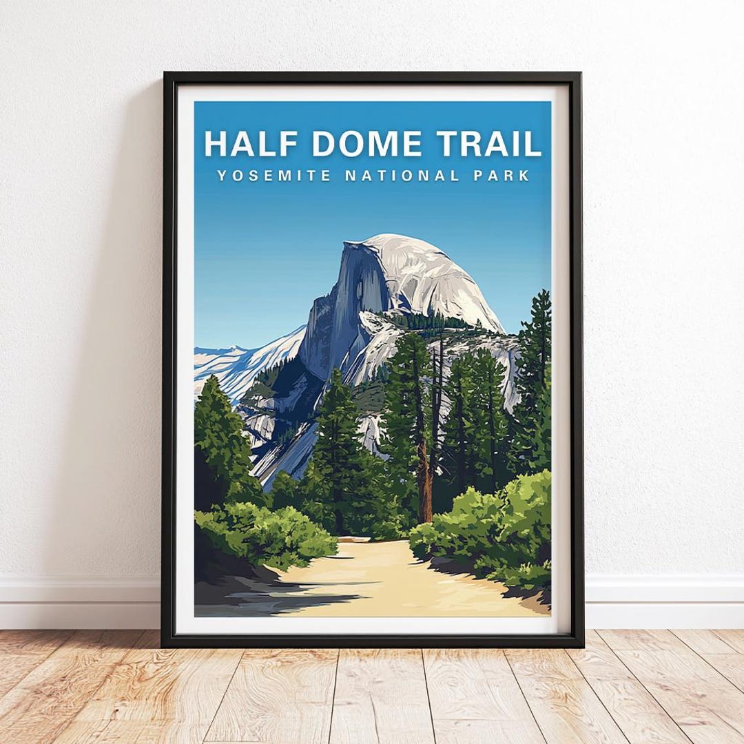 Half Dome Poster, Yosemite National Park Poster, Yosemite Travel Poster ...