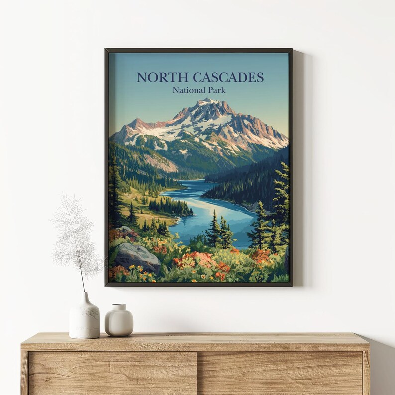 North Cascades National Park Poster, Print, Wall Art, Washington Print ...