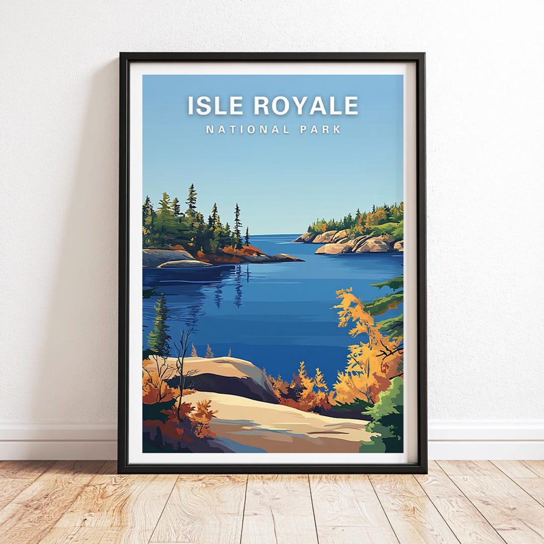 Isle Royale National Park Poster Art, Isle Royale Travel Poster ...