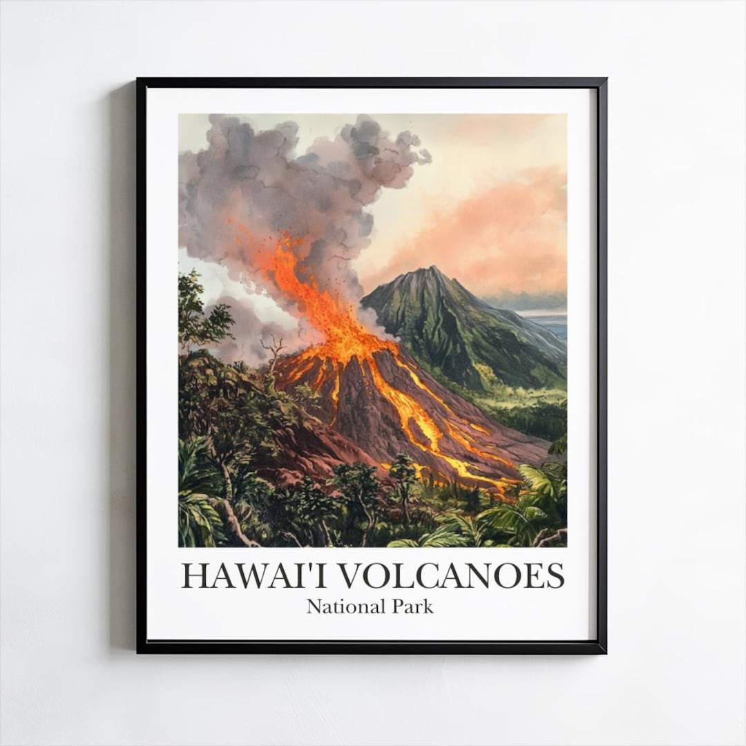 Hawaii Volcanoes National Park Poster, Print, Wall Art, Hawaii Poster ...