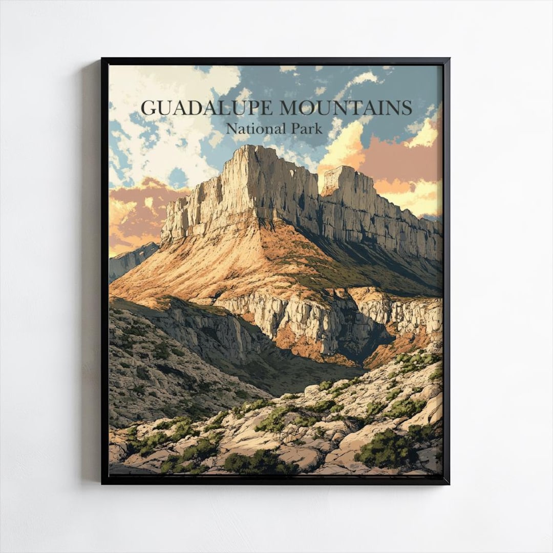 Guadalupe Mountains National Park Poster, Print, Wall Art, Texas Print ...