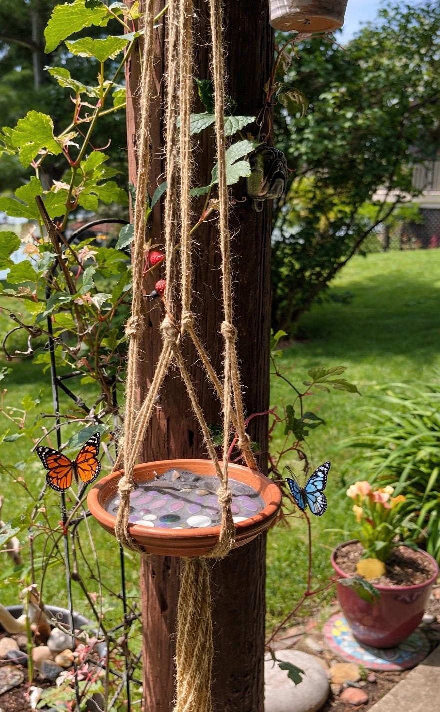 Mosaic Bee/butterfly Bath Watering Station Pollinator, Puddler With ...