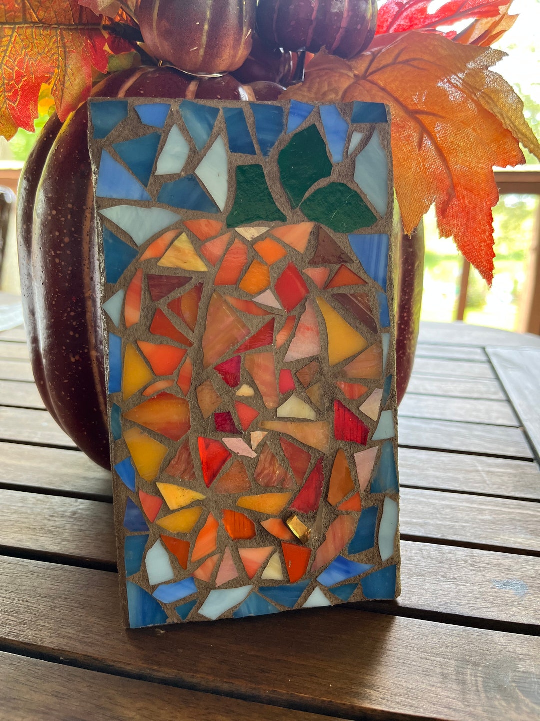 DIY Pumpkin Mosaic Kit: Stained Glass Craft Kit for Adults - Etsy