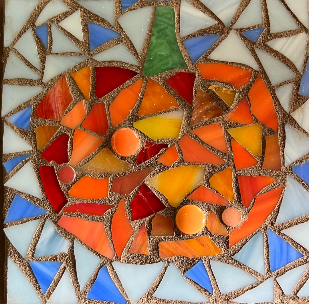 DIY Mosaic Pumpkin Kit: Stained Glass Fall Craft - Etsy