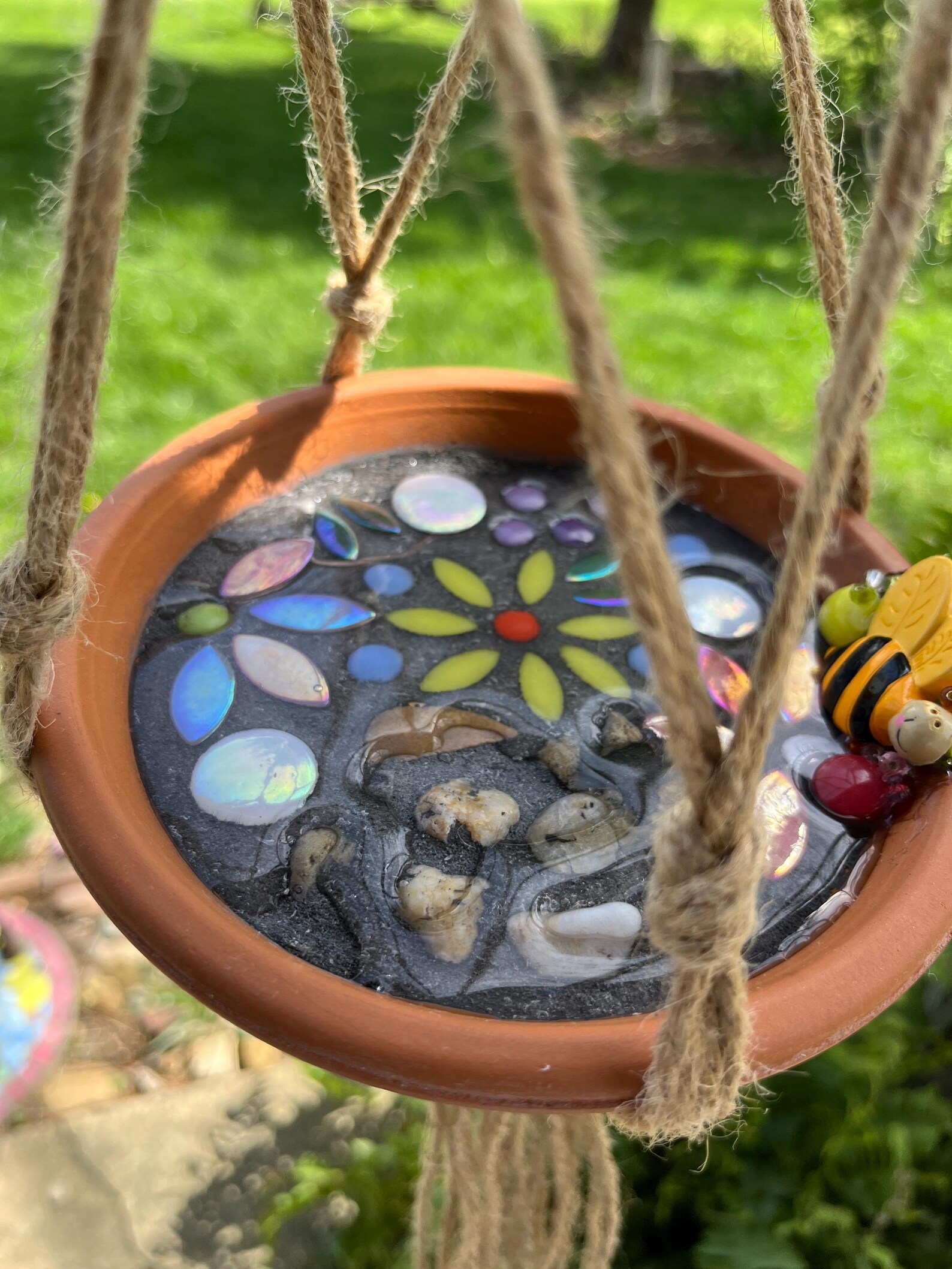 Mosaic Bee/butterfly Bath Watering Station Pollinator, Puddler With ...