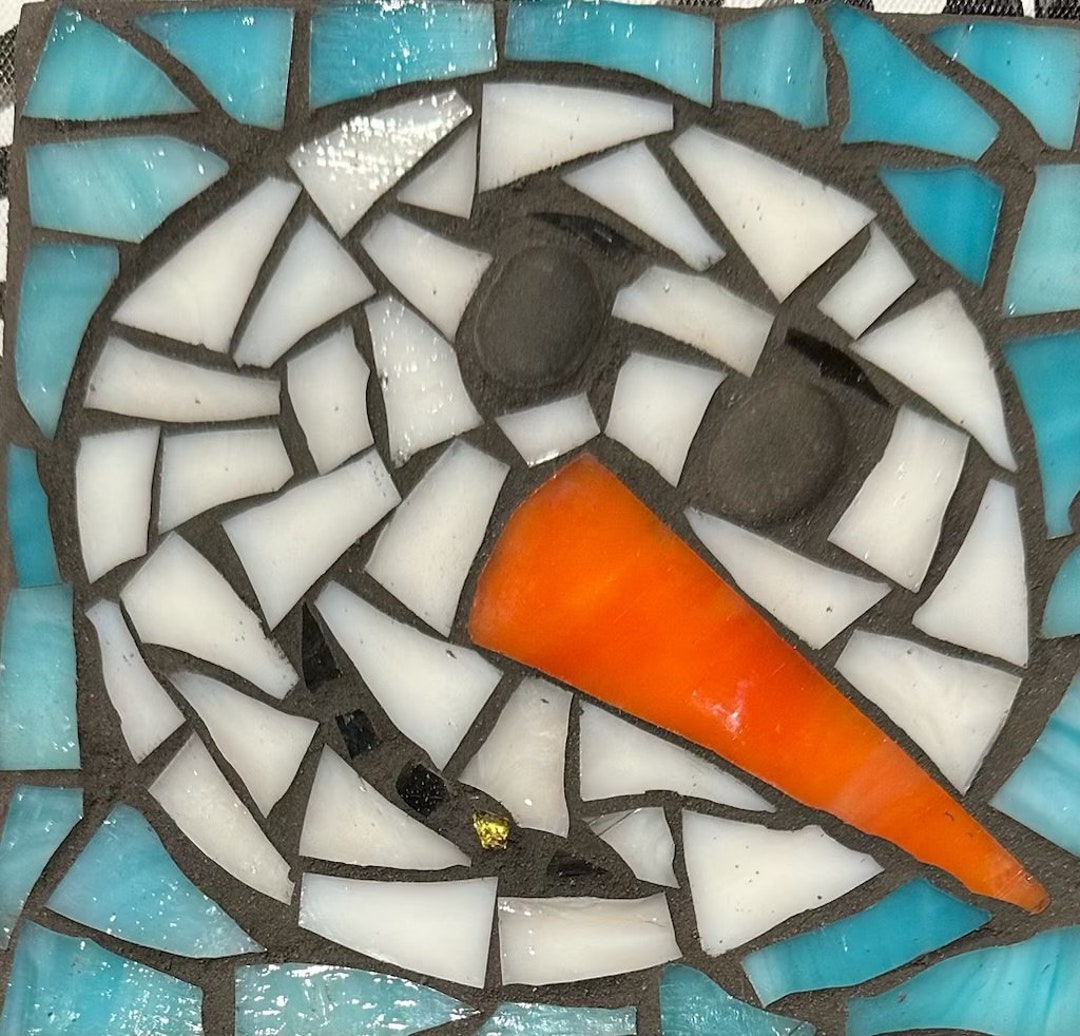 DIY Mosaic Snowman Kit, DIY Mosaic Kit, Snowman Mosaic, Glass Mosaic ...