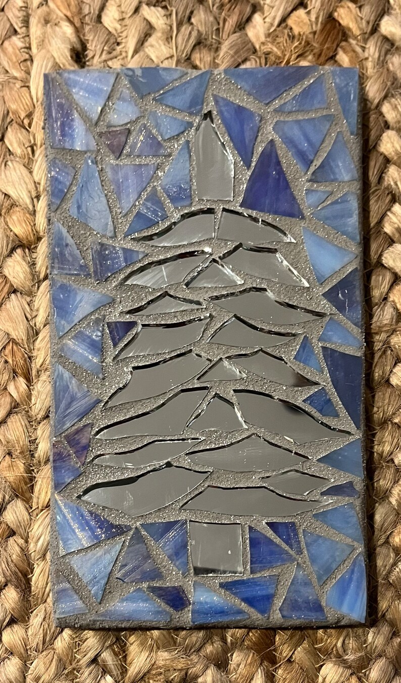 DIY Mosaic Mirror Christmas Tree Kit: Stained Glass Craft - Etsy