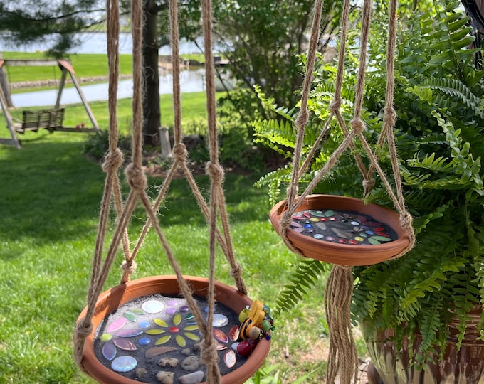 Mosaic Bee/butterfly Bath Watering Station Pollinator, Puddler With ...