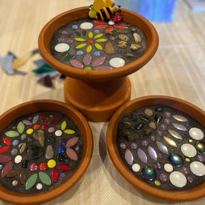 Mosaic Bee/butterfly Bath Watering Station Pollinator, Puddler With ...