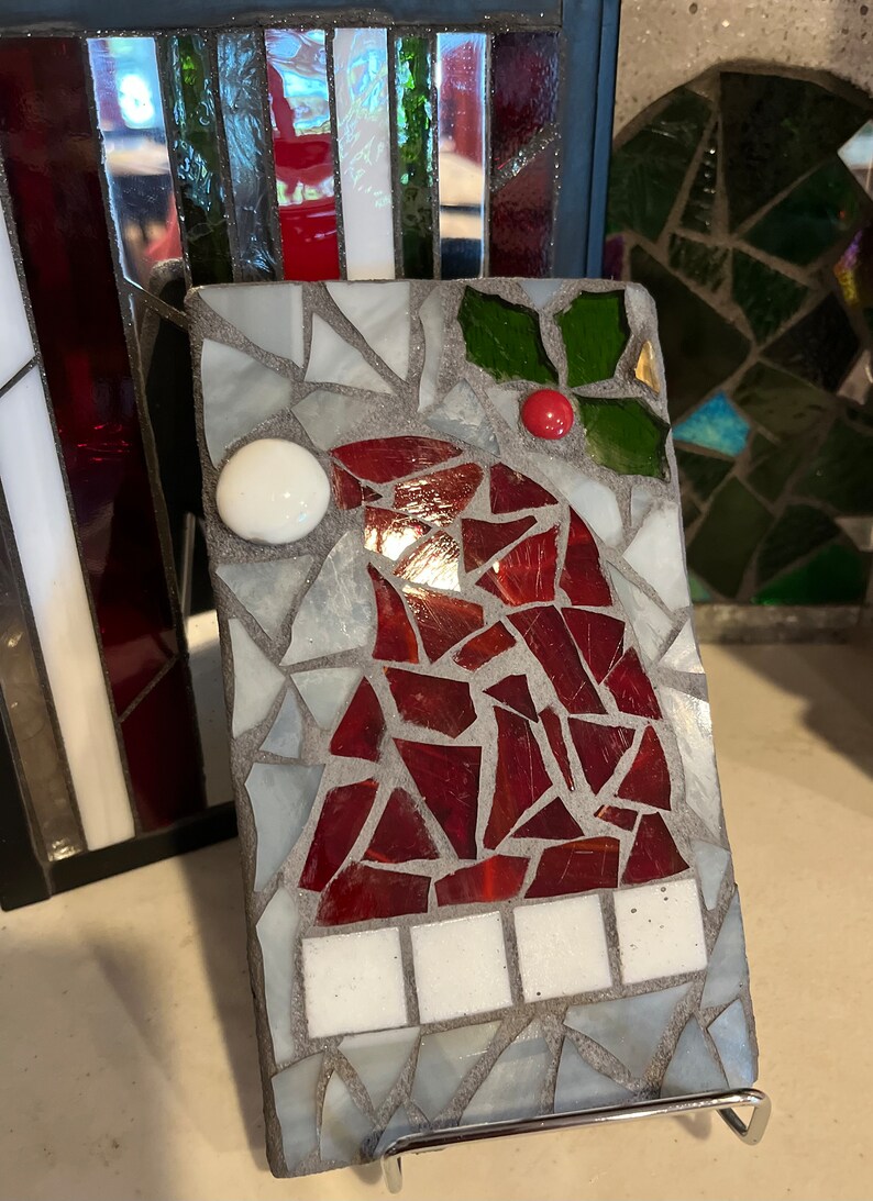 DIY Mosaic Santa Hat Kit: Stained Glass Craft for Adults - Etsy