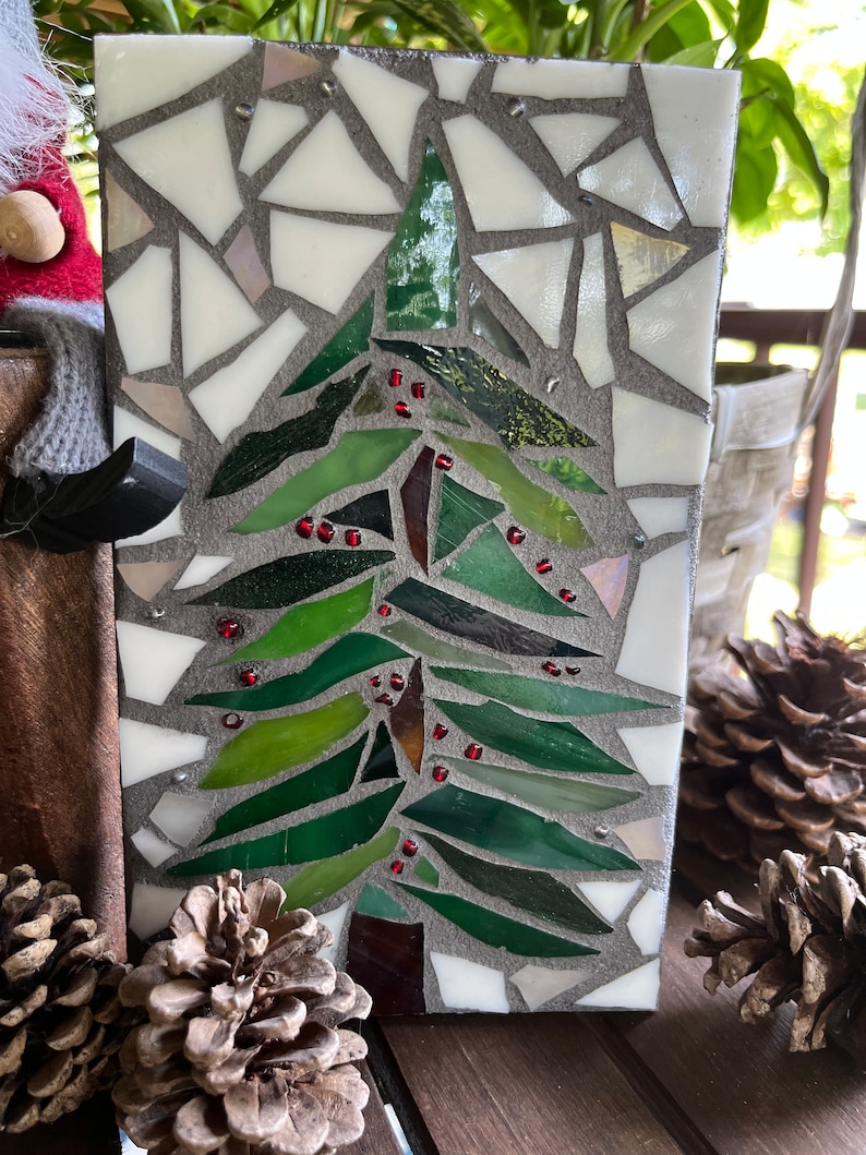 DIY Mosaic Christmas Tree Kit: Stained Glass Craft for Adults - Etsy