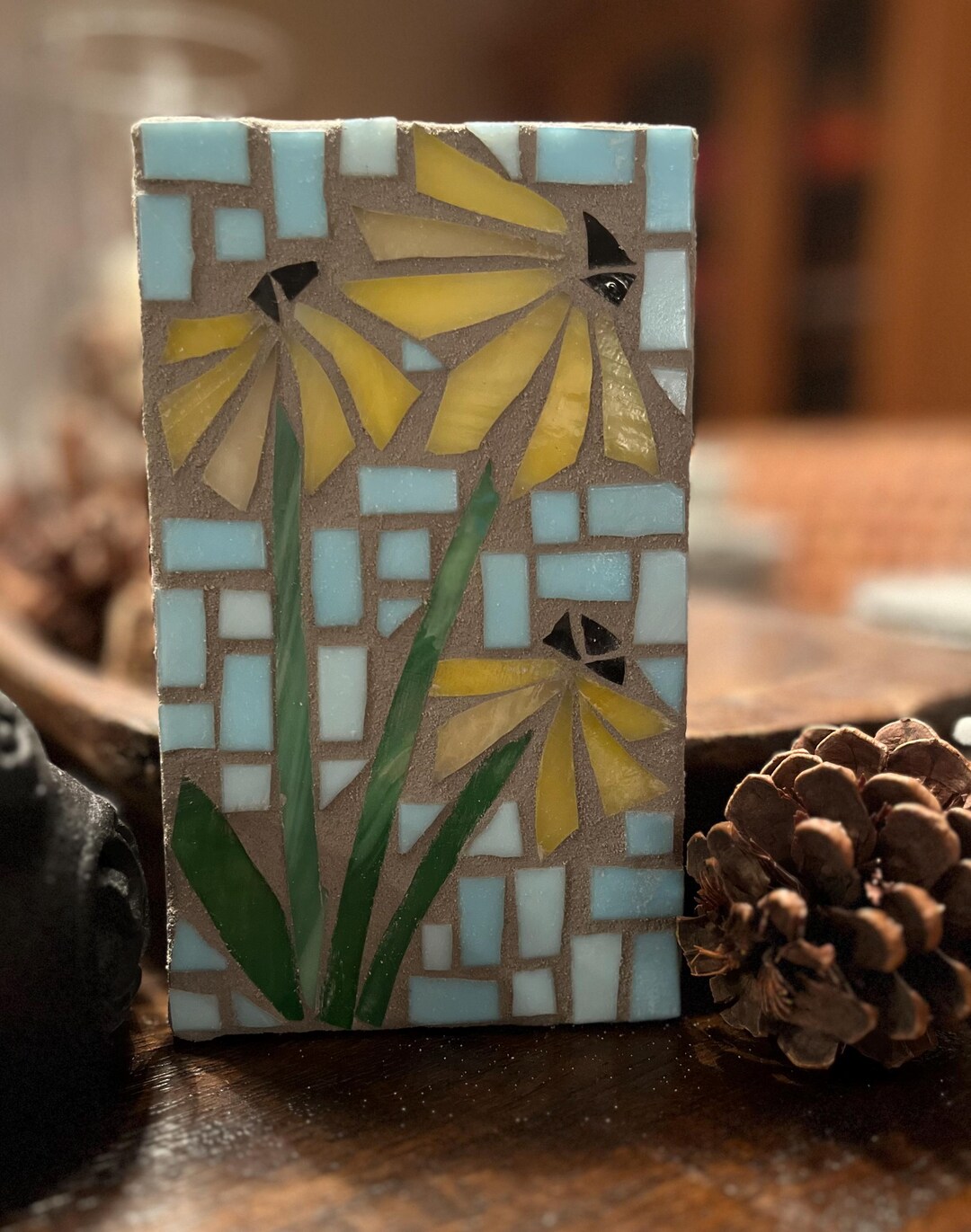 DIY Mosaic Black Eyed Susan Kit: Stained Glass Craft Kit for Adults - Etsy