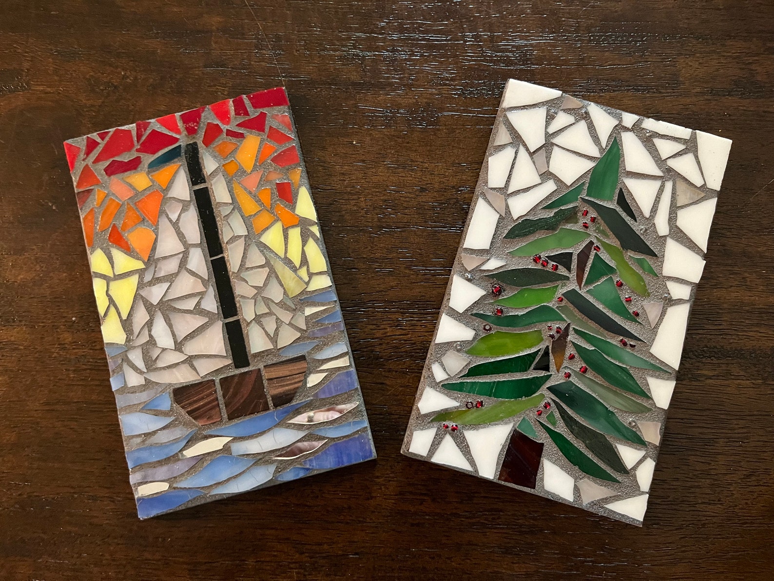 DIY Mosaic Sailboat Kit, Glass Mosaic Kit, Craft Kit, Mosaic Stained ...