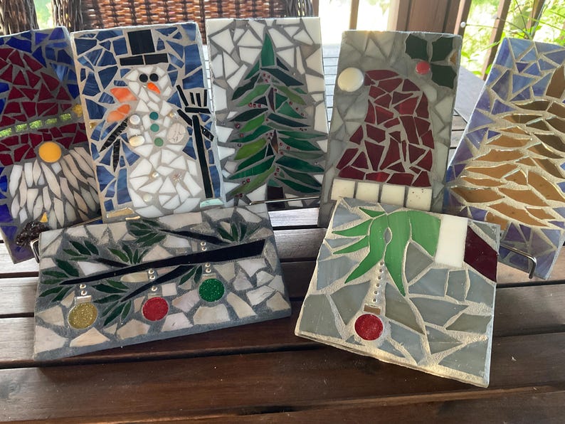 DIY Mosaic Christmas Craft Kit: Stained Glass Art for Adults - Etsy