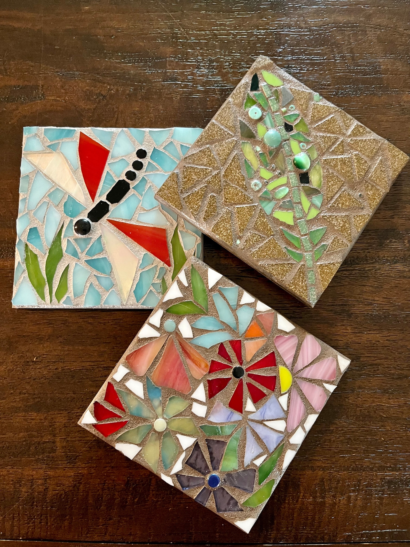 Mosaic Flower Garden Kit, DIY Mosaic Kit, Flower Mosaic, Glass Mosaic ...