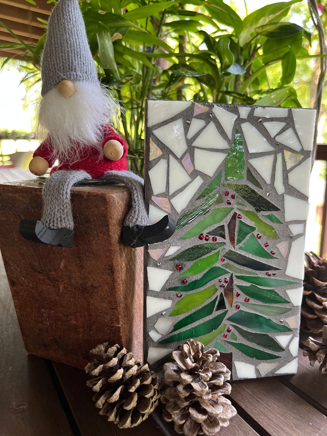 DIY Mosaic Santa Hat Kit: Stained Glass Craft for Adults - Etsy