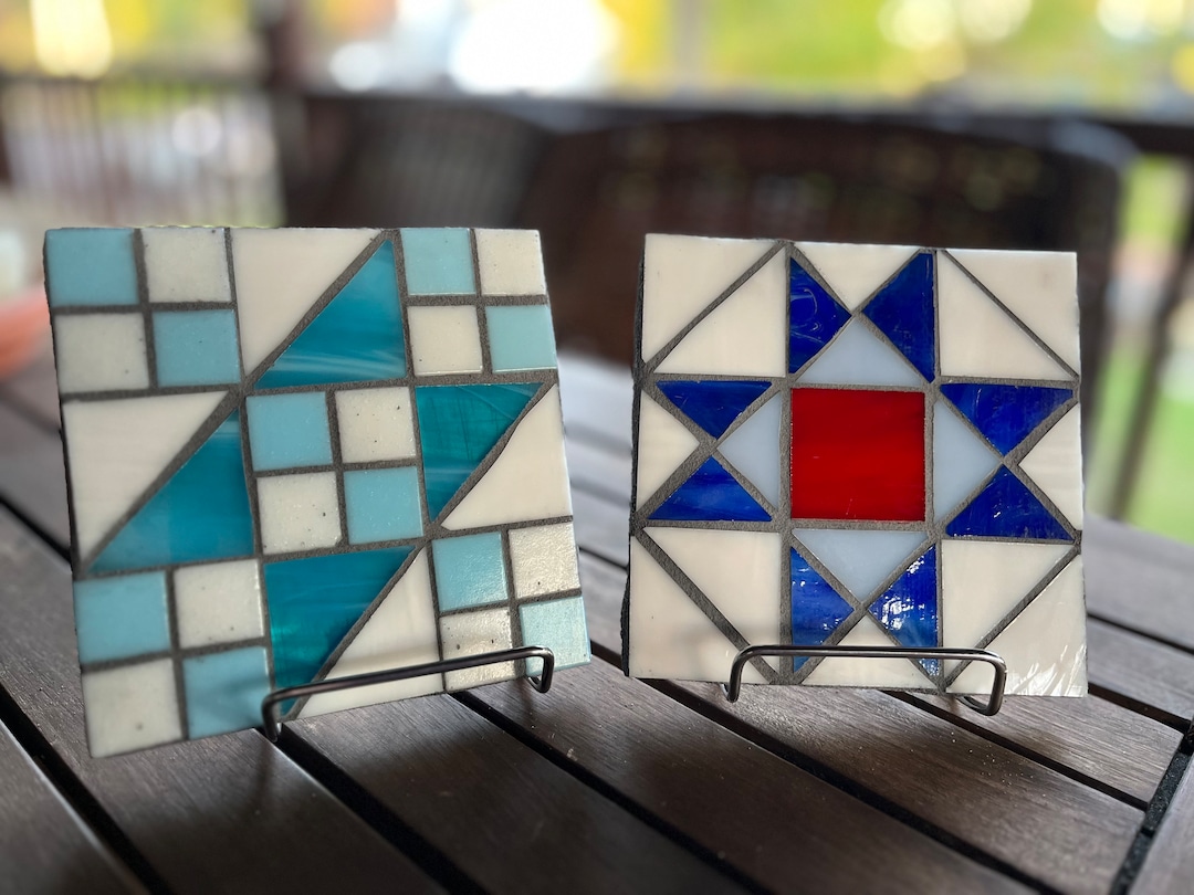 Mosaic Quilt Block Kit, DIY Mosaic Kit, Mosaic, Glass Mosaic Kit, Craft ...