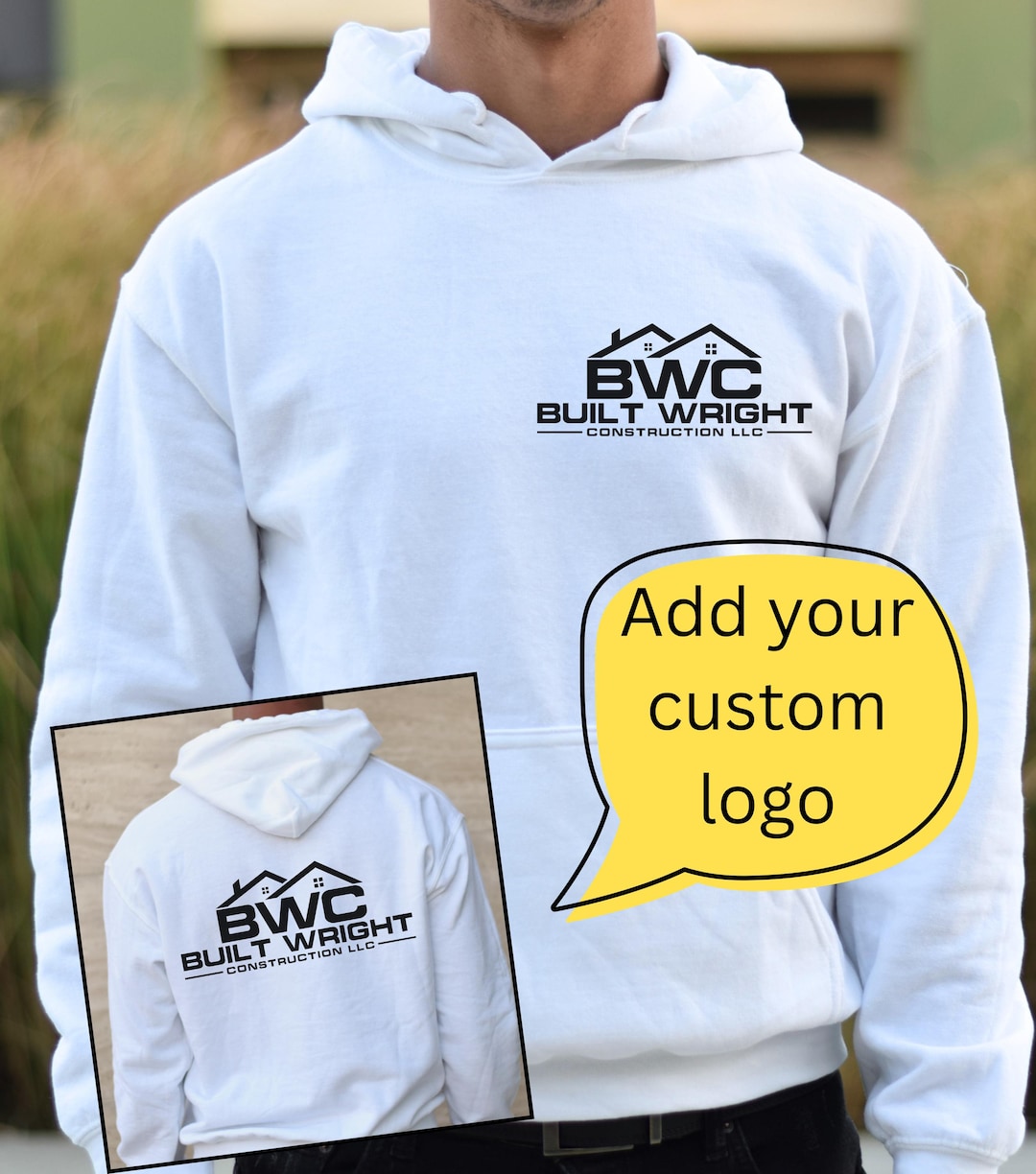 Custom Construction Logo Hoodie, Work Logo Hoodie, Personalized ...