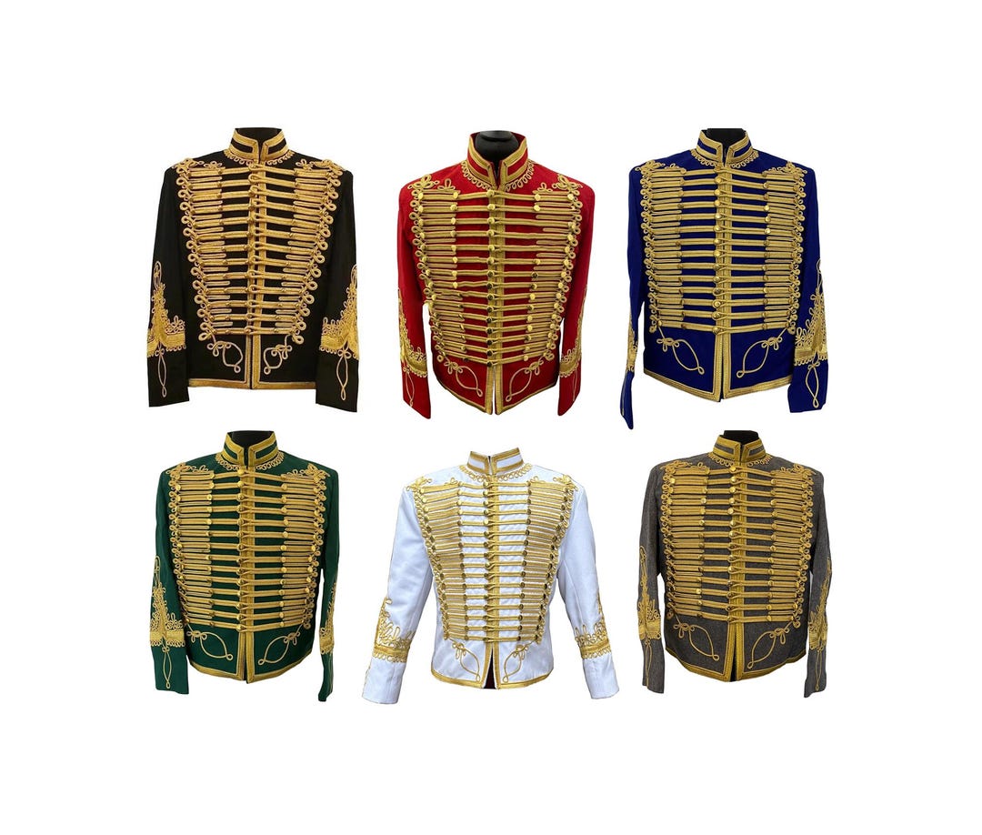 Handmade Napoleonic Military Uniform Hussar Jacket - Military Style ...