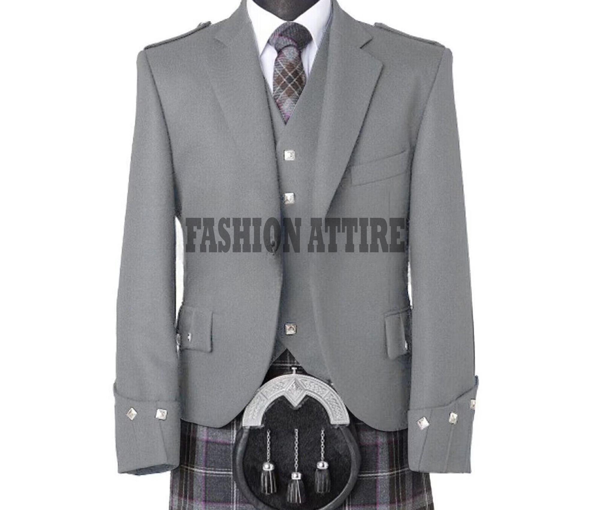 Handmade Serge Wool Argyle Kilt Jacket & Waistcoat: Scottish Wedding ...