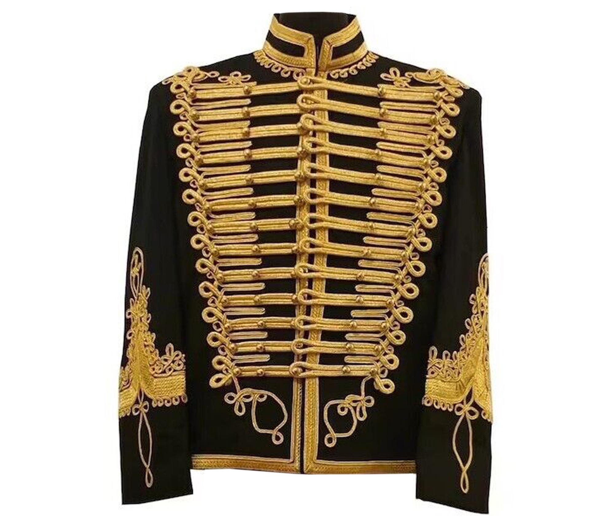 Men's Napoleonic Hussar Jacket: Military Style Wool Coat With Gold ...