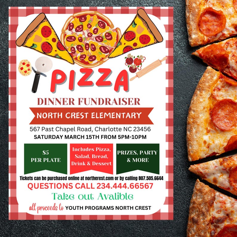 Order Pizza Template, Customizable Menu, Printable Food Menu, Digital ...