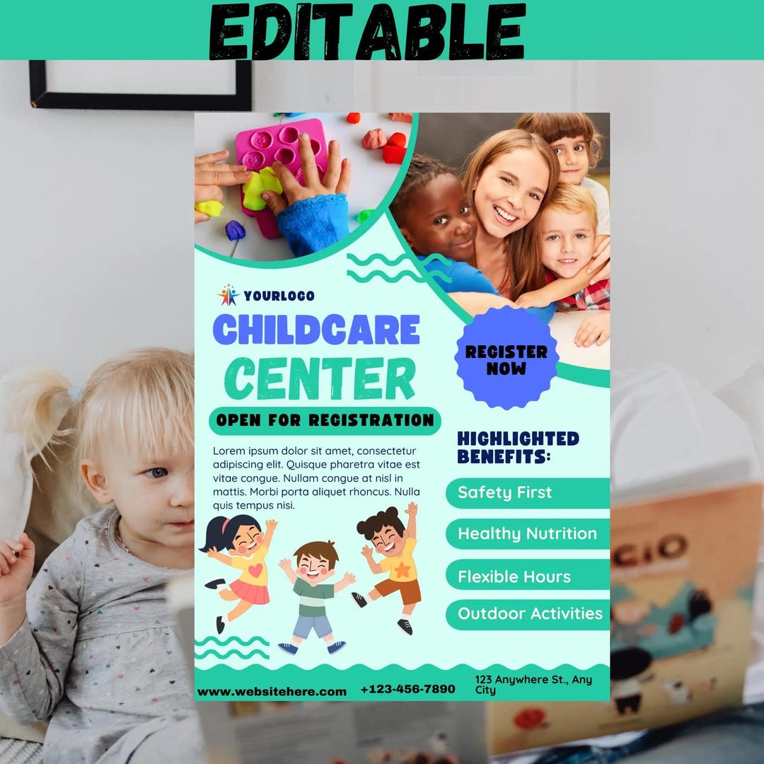 Editable Child Care Flyer | Daycare Admission Flyer | Babysitter ...