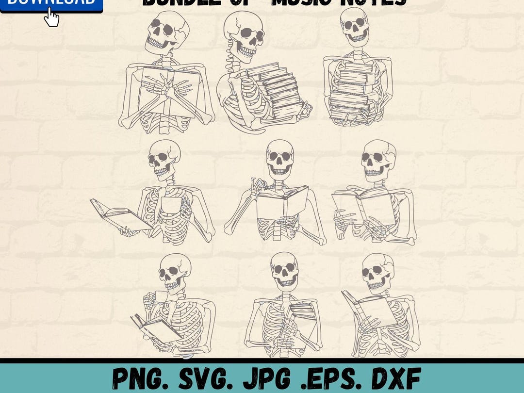 Book Lover SVG | Skull Reading SVG | Skeleton Book SVG | Bookish Reader ...