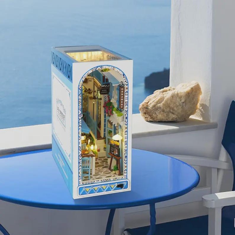 Sea Breeze Book Nook DIY Kit: 3D Wooden Coastal Bookends - Etsy