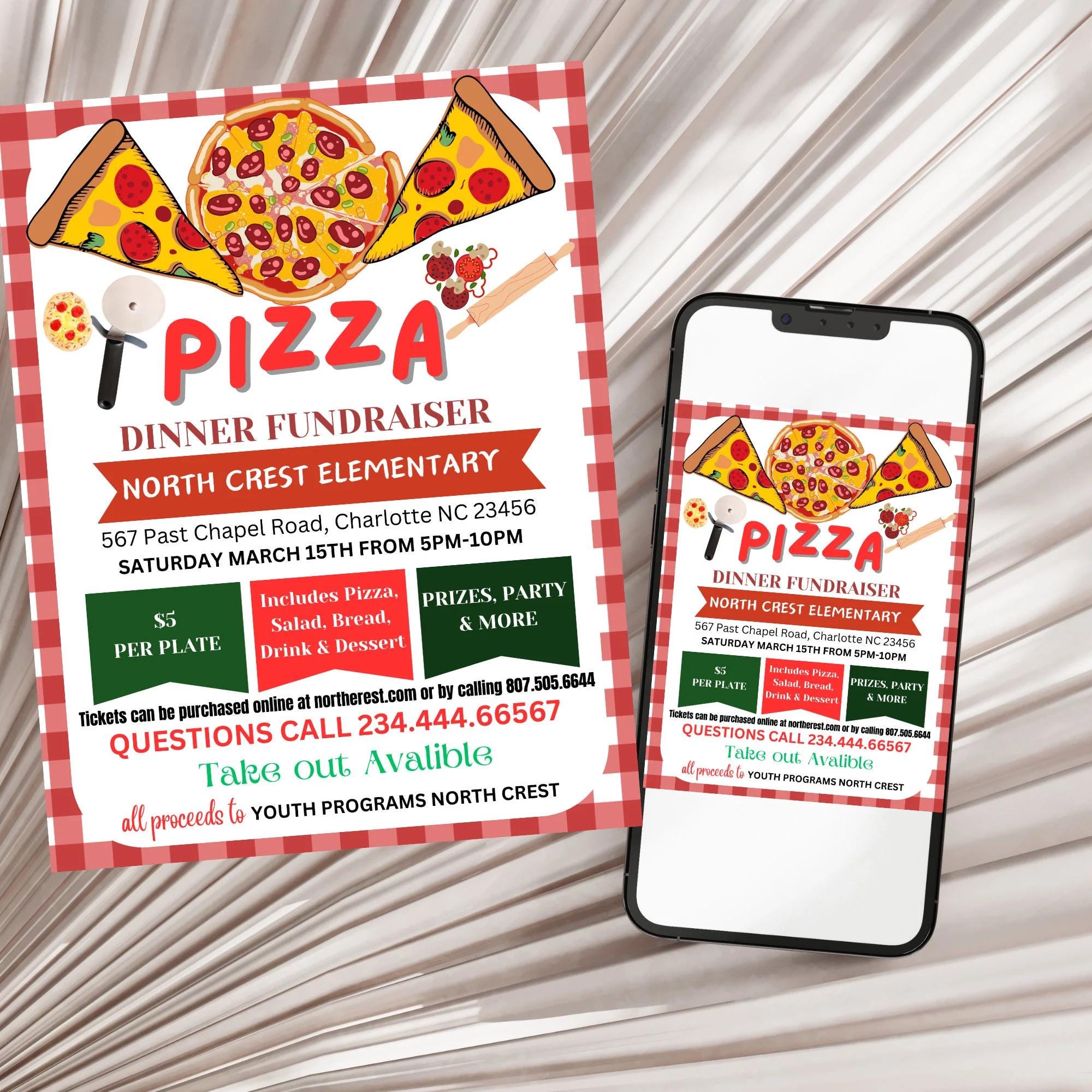 Order Pizza Template, Customizable Menu, Printable Food Menu, Digital ...