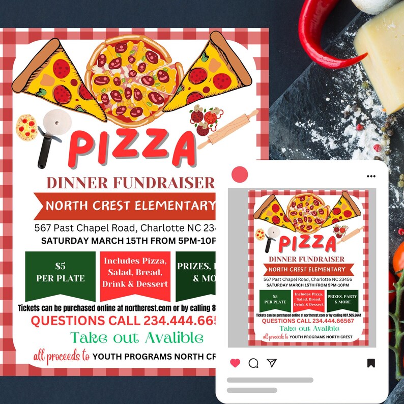 Order Pizza Template, Customizable Menu, Printable Food Menu, Digital ...