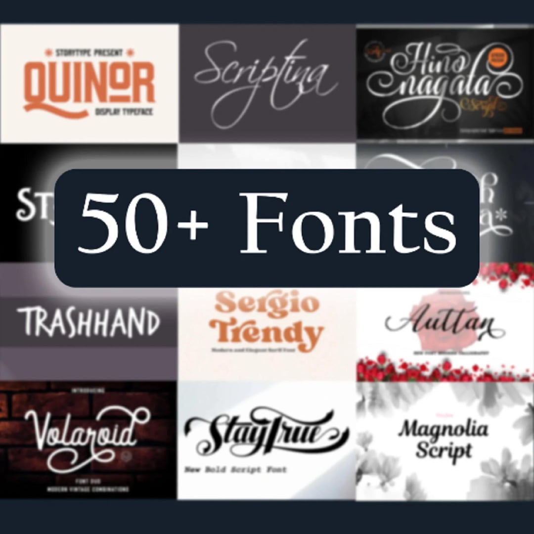 Diverse Calligraphy & Cursive Font Bundle: 50+ Handwritten Styles for ...