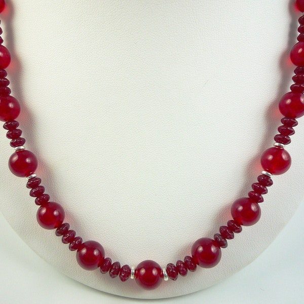 Red Bead Necklace - Etsy