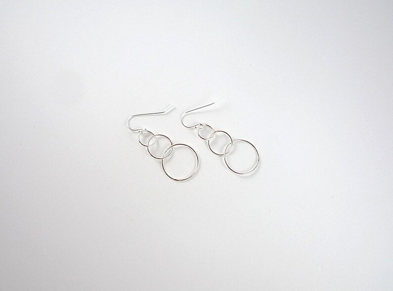 Sterling Silver Triple Hoop Earrings Sterling Earrings - Etsy