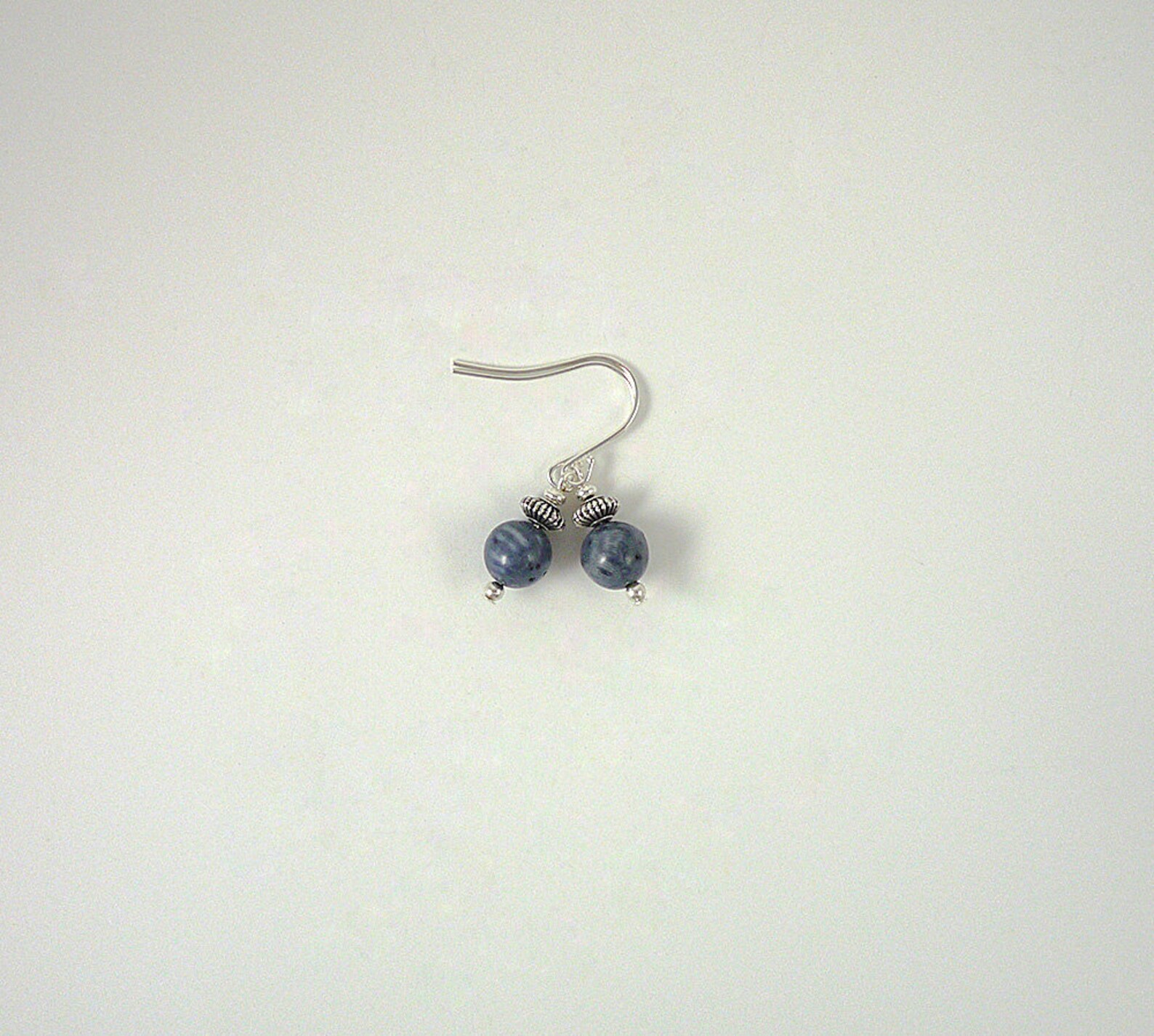 Genuine Blue Coral Earrings Silver Dusty Blue Drop Earrings Dusk Blue ...